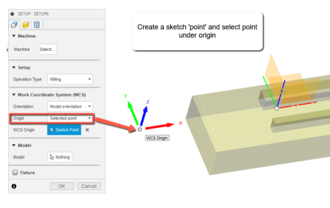是否可以在 Fusion 360 中使用键入的 xyz 值输入 CAM 设置WC 工件坐标。