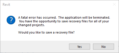 "A fatal error has occurred. The application will be terminated..." when modifying Fabrication ...