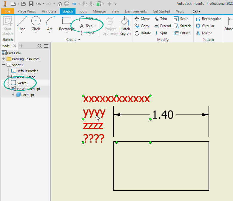 Break Dimension Or Leader Text Lines Lines On Text Fields In Inventor