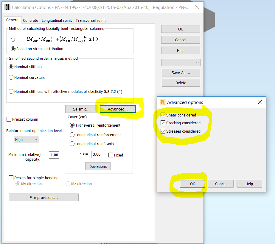 Is it possible to verify SLS limits while RC column provided reinforcement design in Robot ...