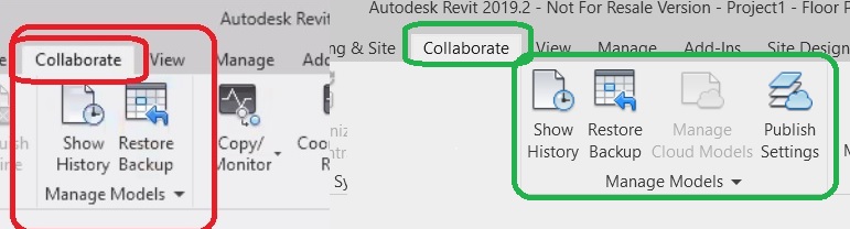 Publish Settings button missing in Revit