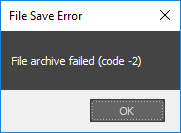 "File Save Error: Can't begin chunk inside Data chunk" message when ...