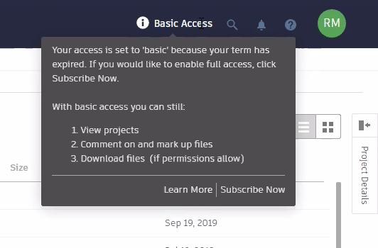 "Basic Access" or "Your Term Has Expired" in a Fusion Team Hub