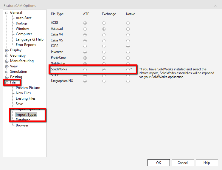 Unable To Import Solidworks File Into FeatureCAM