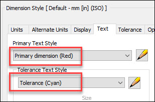 How to change the color of primary dimension and tolerance in Inventor