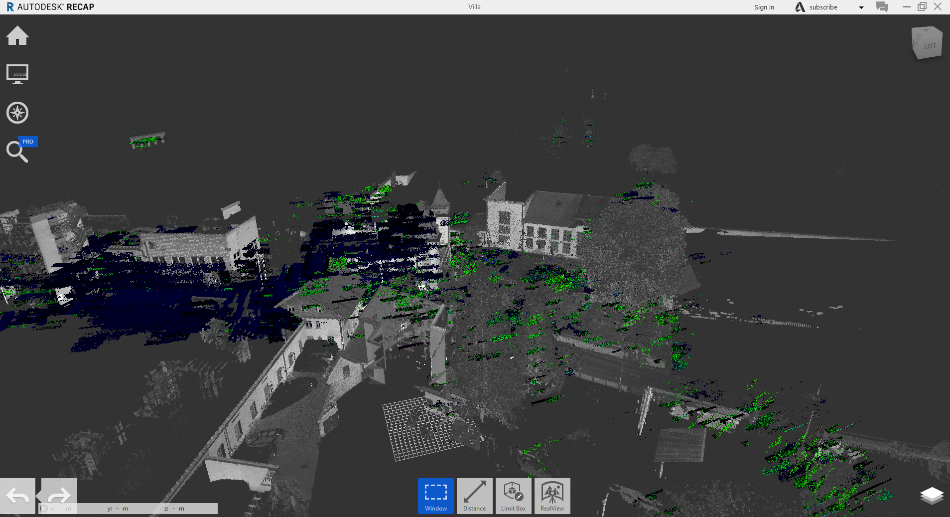 导入到 ReCap Pro 的点云包含一些绿色的“重影”点
