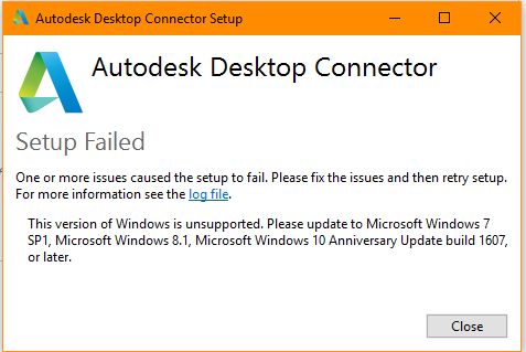 Desktop Connector for BIM 360 fails to install