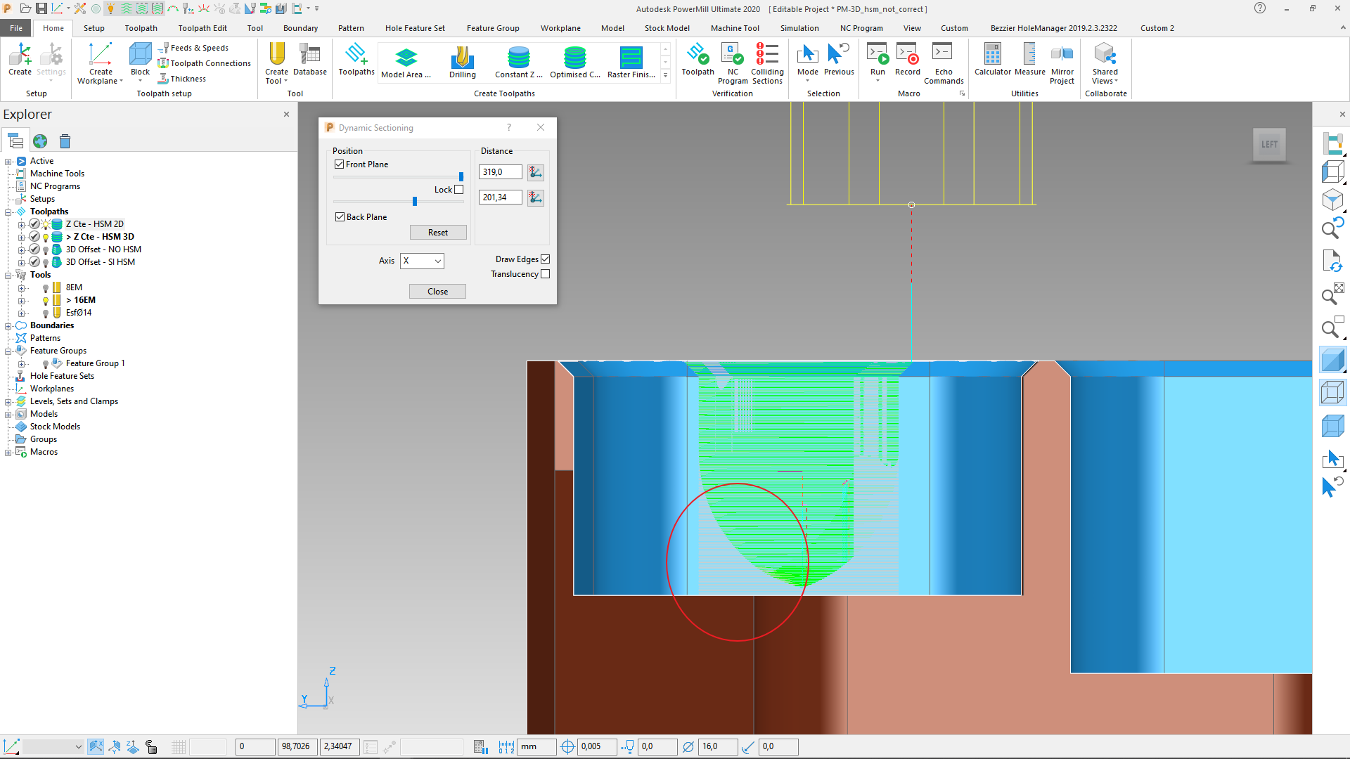 3D high speed milling is leaving excessive material in the corners in ...