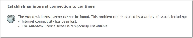 "Establish an Internet Connection to Continue" when launching Autodesk ...