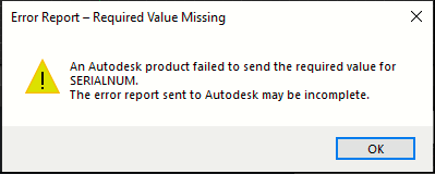 "Failed to send the required value for SERIALNUM" message appears when launching MotionBuilder