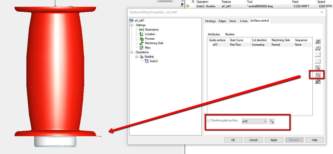 How to create multi-axis Flowline toolpath in FeatureCAM