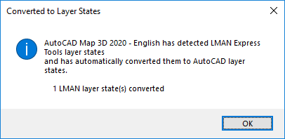 "AutoCAD has detected LMAN Express Tools layer states and has ...