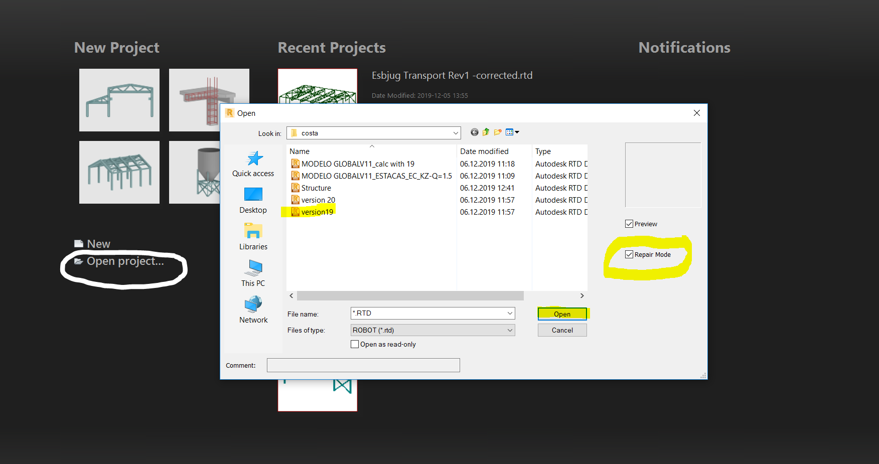 It is impossible to run calculations for a model in Robot Structural ...