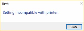 "Setting incompatible with printer" when printing to pdf using a custom ...
