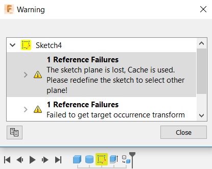 "Deletion warning..." and reference failures when deleting a component in a Fusion model