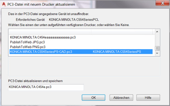 After moving the print server, "Update PC3 File with New Printer" pops up when trying to plot in ...