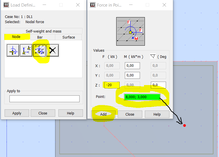How to define point load on a panel or cladding in Robot Structural ...