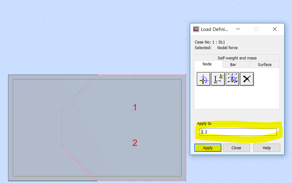How to define point load on a panel or cladding in Robot Structural Analysis