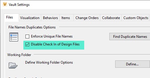 "You are attempting to add...design files" check in to Vault