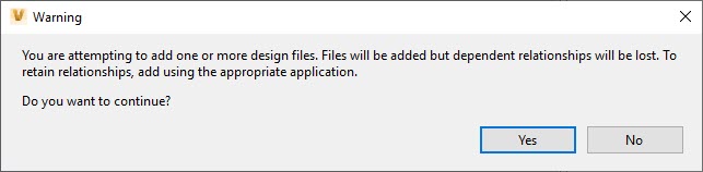 "You are attempting to add...design files" check in to Vault