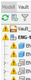 After updating Vault, a yellow error icon appears in the Inventor Vault browser.