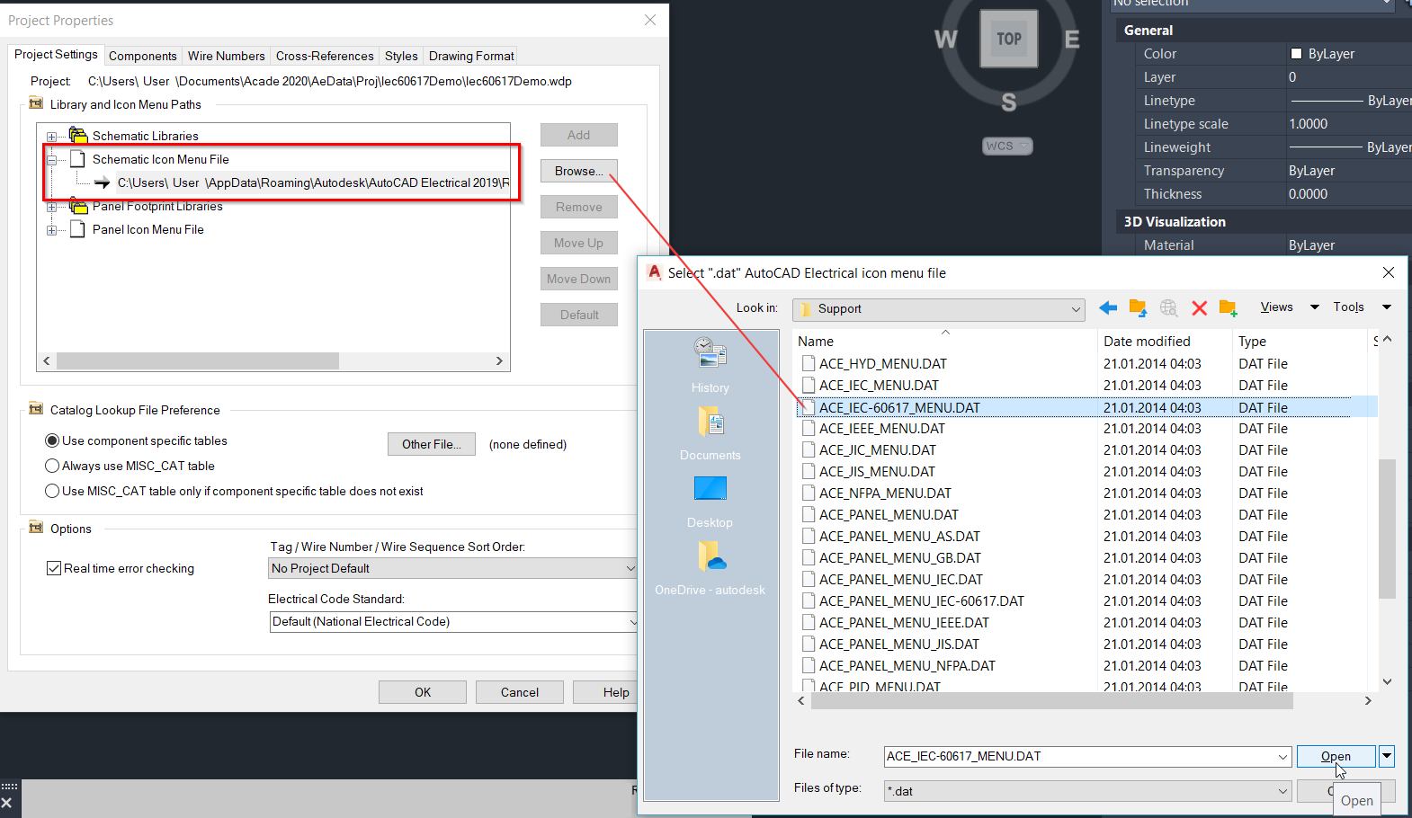 IEC library symbol inserts from wrong standard in AutoCAD Electrical