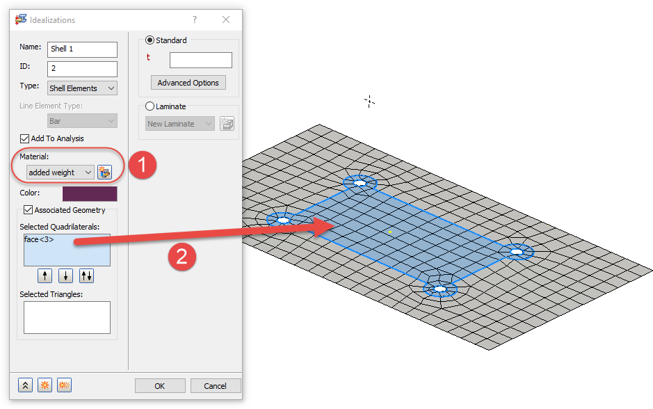 How to connect mass to the model in Nastran