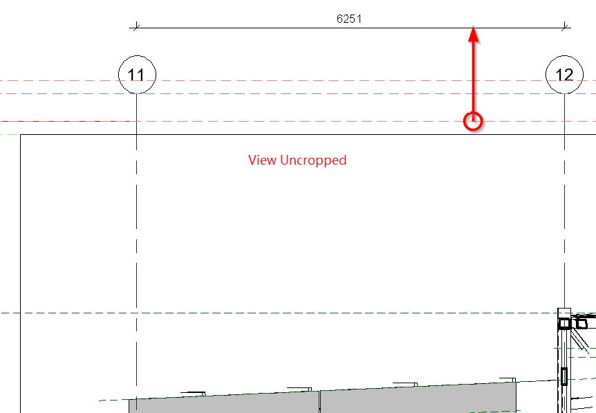 Dimension jump when toggling the crop view control in Revit