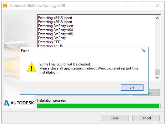 Some files could not be created please close all applications reboot windows как решить проблему