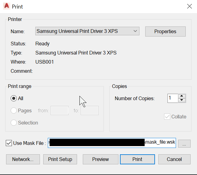 When using a mask file to print BOM,AutoCAD Mechanical 2020 crashes