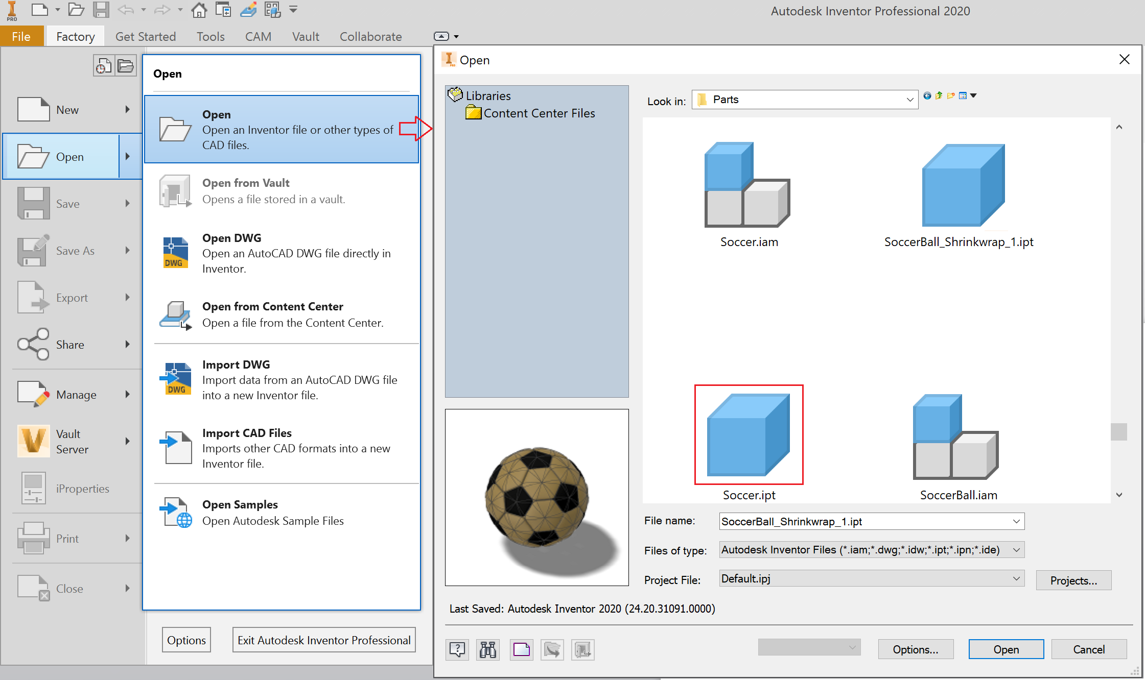 Inventor Files Thumbnails Do Not Appear In The Inventor Open Dialogue Box 