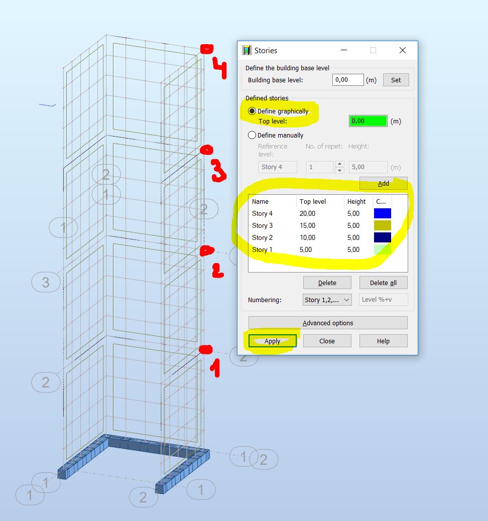 No results for Core Walls in Robot Structural Analysis