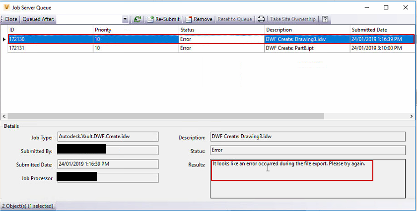 "It looks like an error occurred during the file export. Please try again." when trying to ...