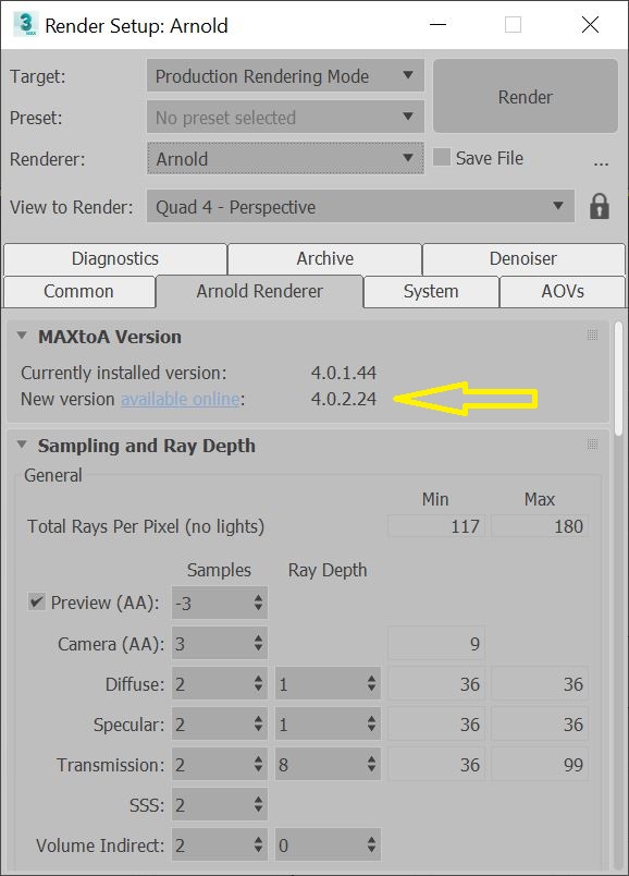 在 3ds Max 中使用 Arnold 和 Activeshade 时发生崩溃
