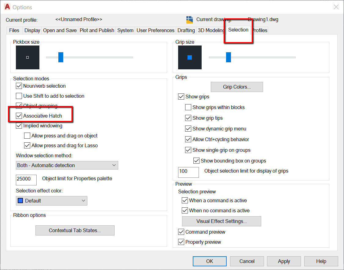 Hatch And Boundary Objects Are Always Selected Together In AutoCAD Products