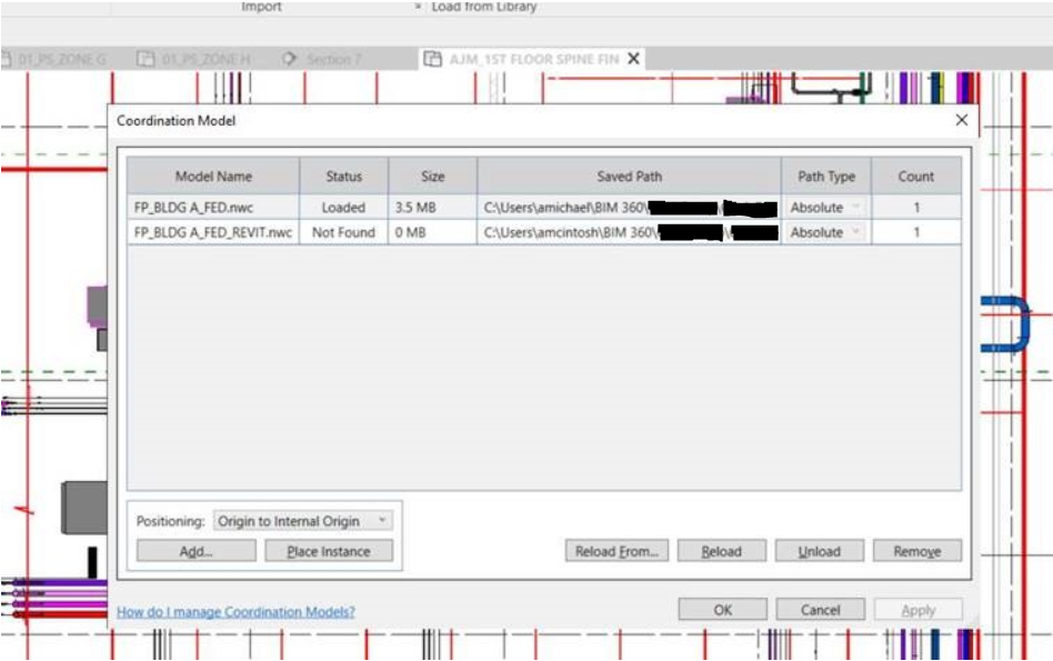 Linked Coordination model "Not Found" or "Unloaded" for 2nd user after file is synced in Revit