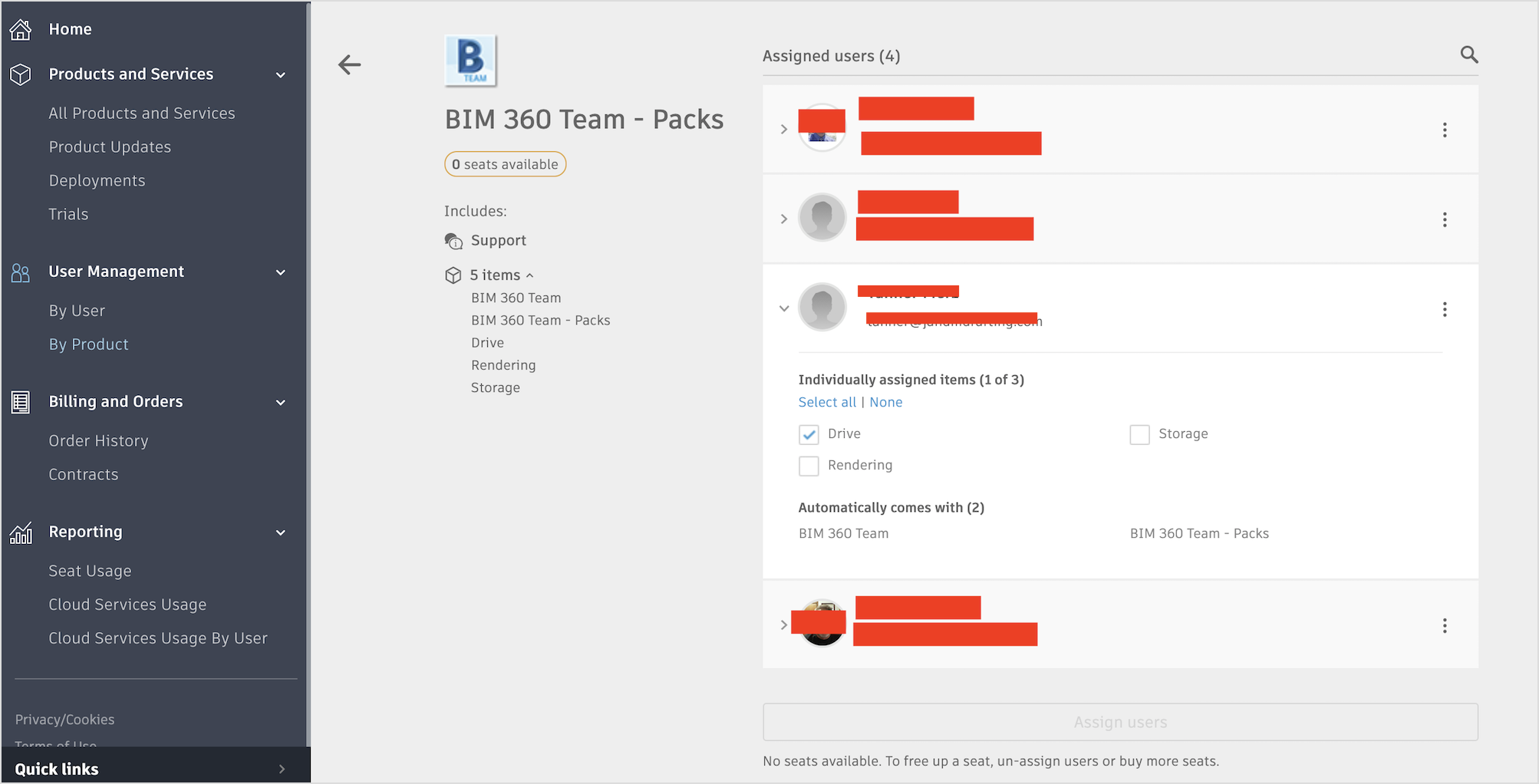 Unassigned User Seats Impacted By Drive 