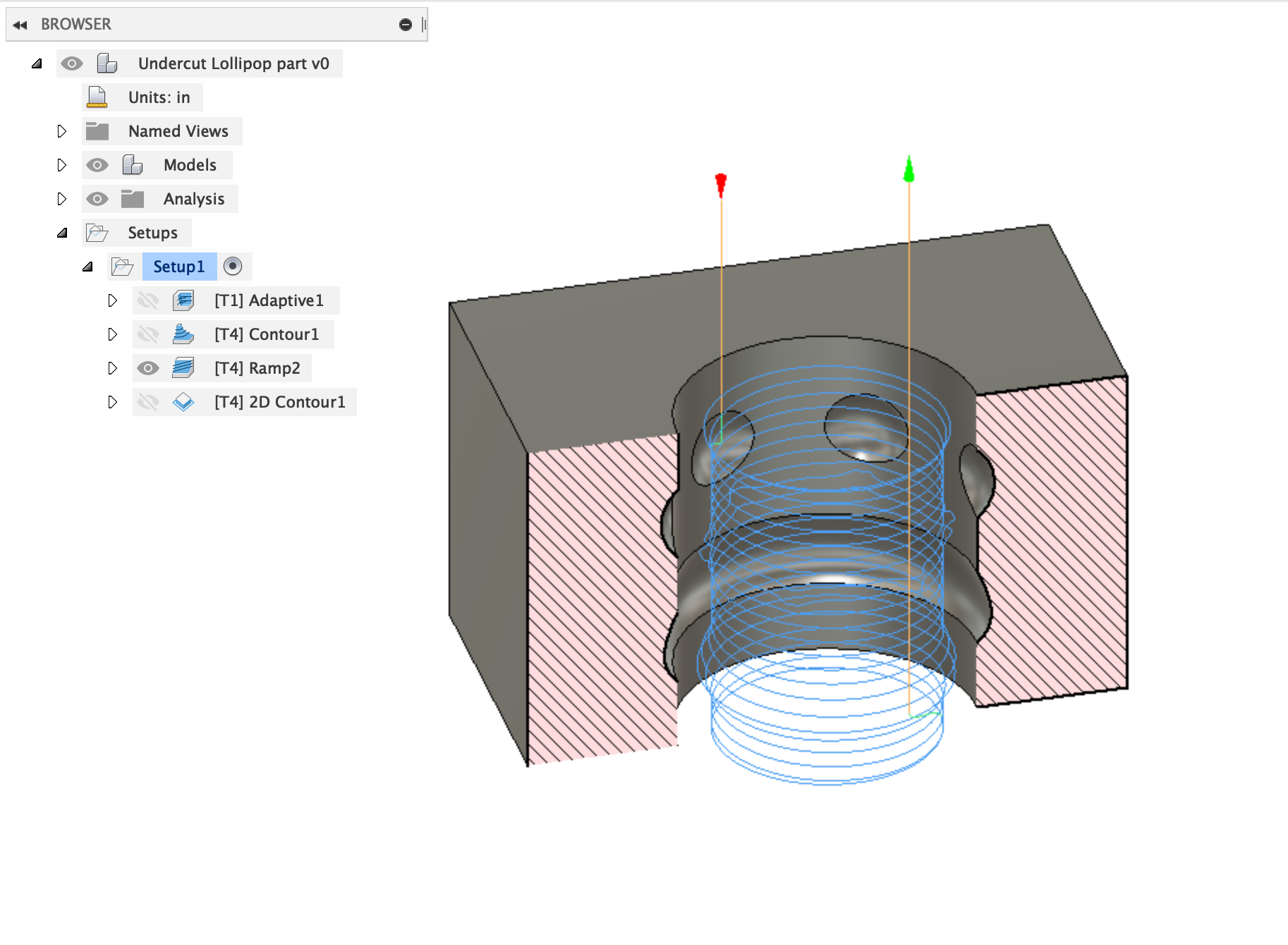 How to use a lollipop/Slot mill tool to mill undercuts in Fusion Manufacture, Inventor CAM and ...