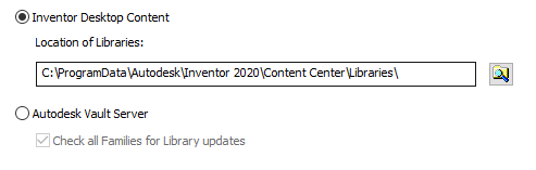 "Failed to read data from Content Center. Content Center server query failed." in Inventor