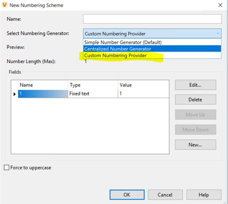 How to configure in Vault a new Custom Numbering Provider