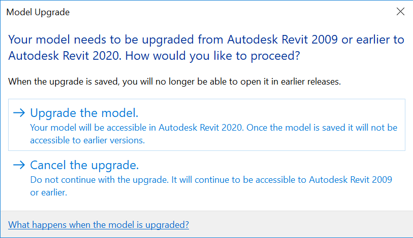 Your Model Needs To Be Upgraded From Autodesk Revit 2009 Or Earlier After Downloading And