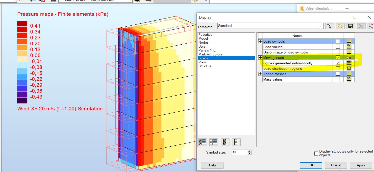 Wind load pressure maps changes after activating forces generated automatically presentation in ...