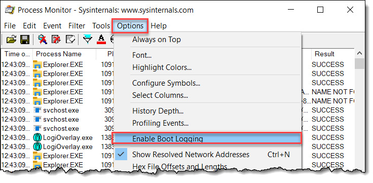 トラブルシューティングで Process Monitor を使用する方法