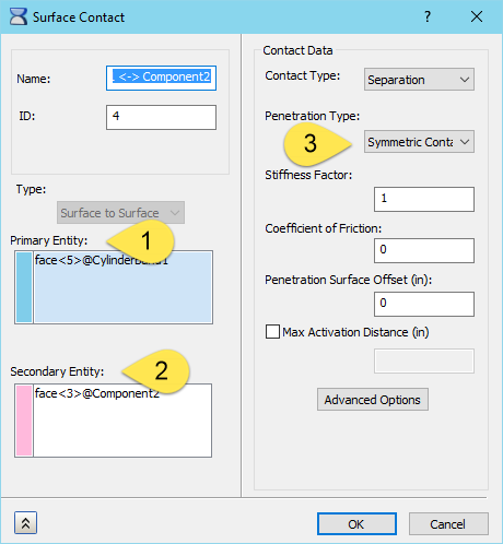 Understand primary, secondary, symmetric, and unsymmetric contact in a ...