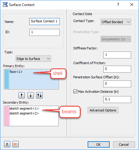 How to connect beam and shell elements in Nastran
