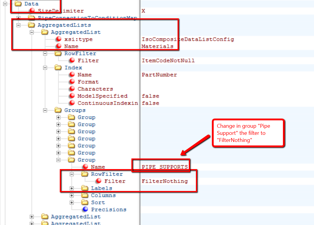 How to avoid that pipe supports are listed in isometric bill of ...