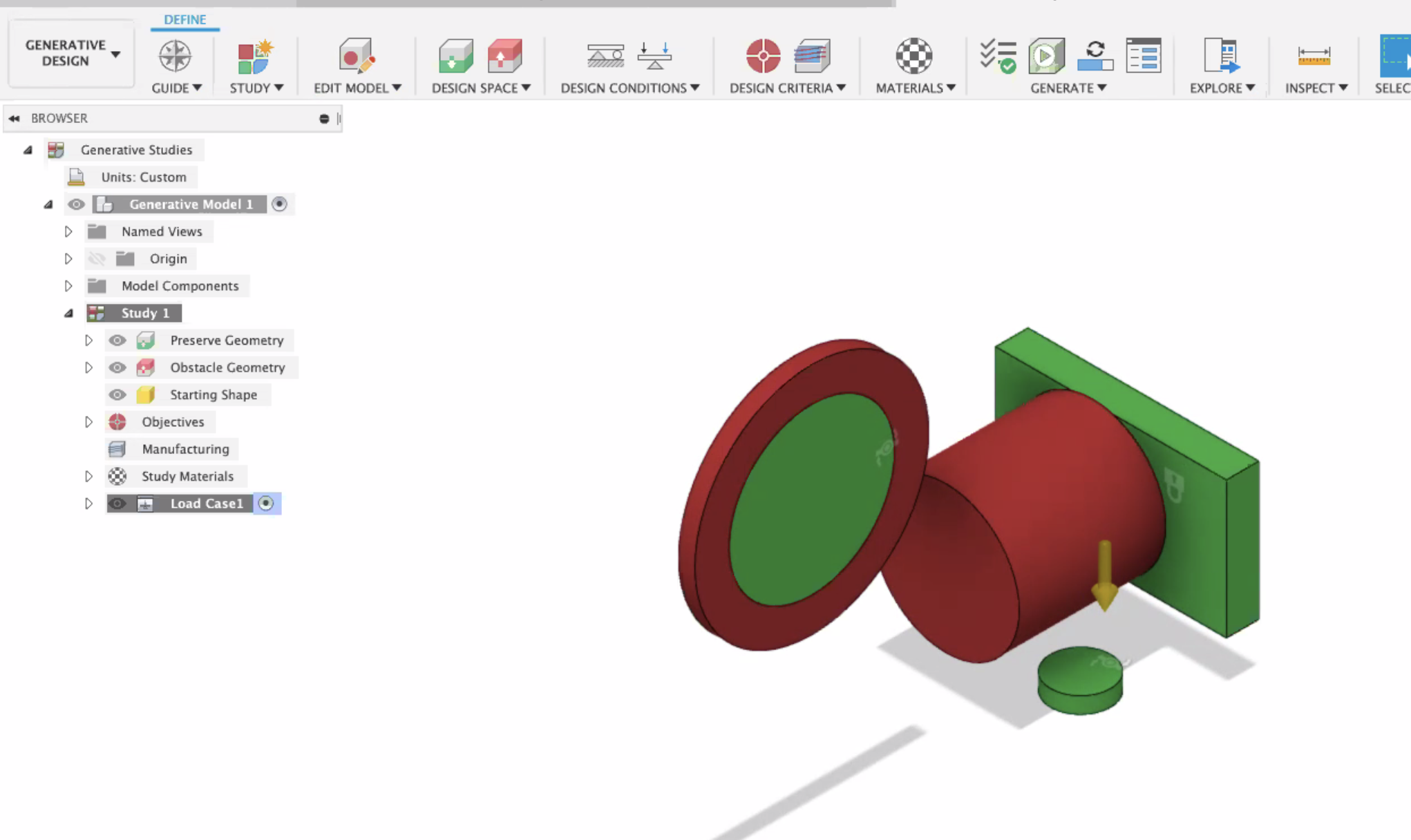 Extra loads or constraints in simulation study transferred from Generative Design in Fusion