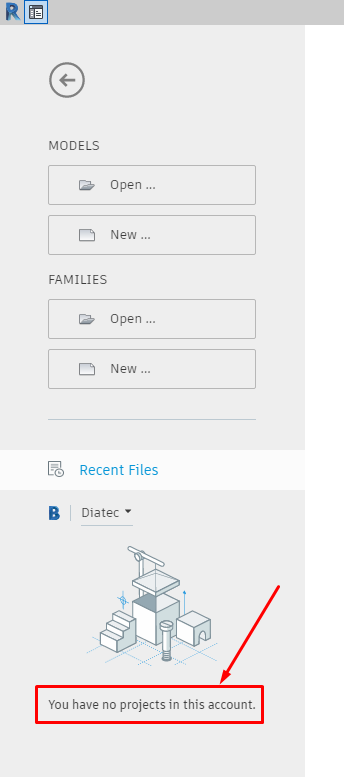 "You have no projects in this account" when trying to access cloud project from Revit Home