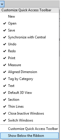 How to increase the number of icons in the quick access toolbar in Revit
