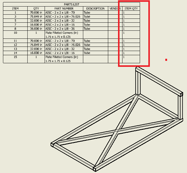 Parts list shows length of beams instead of counting the occurrences in ...